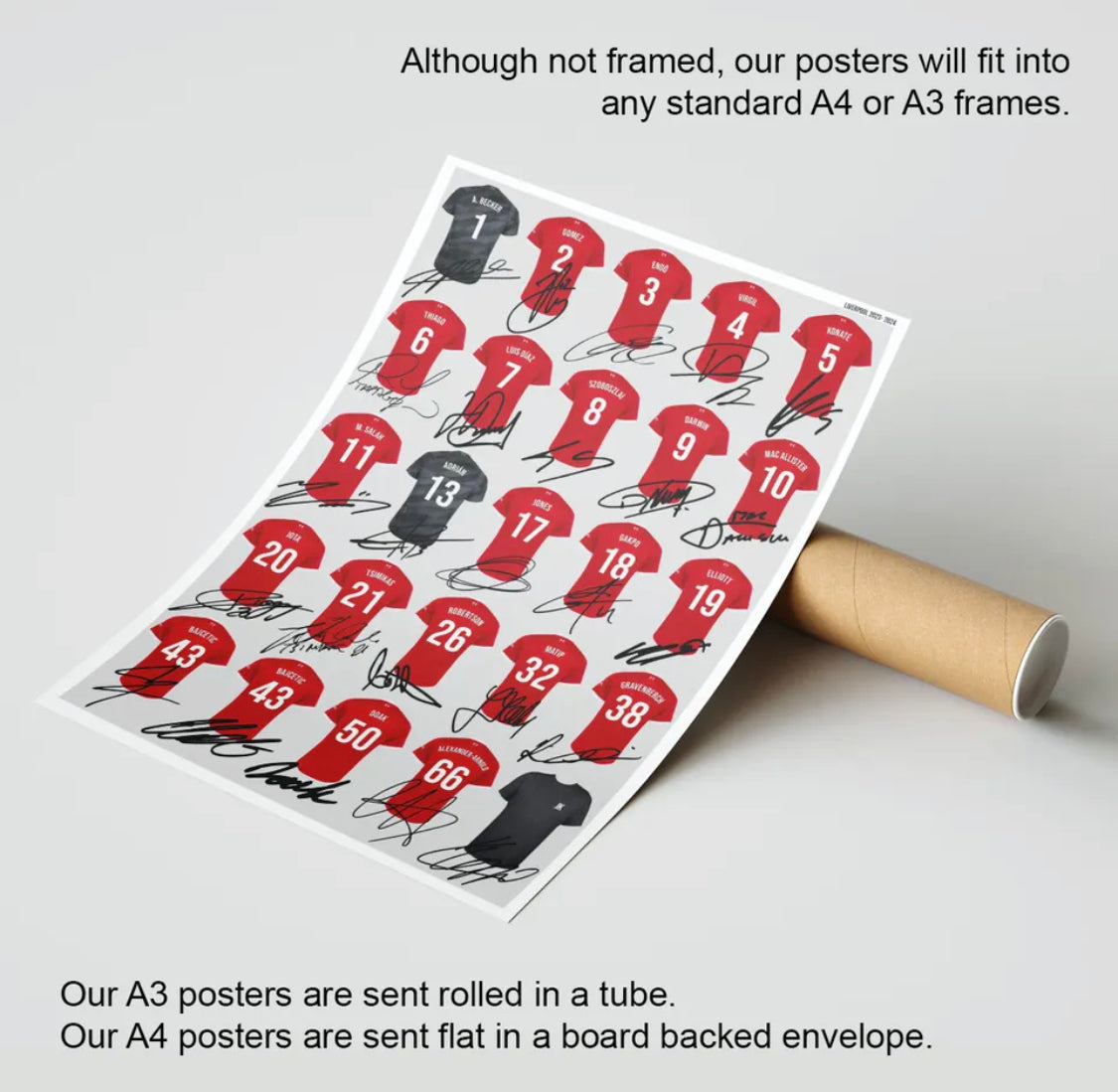 Liverpool 2023-2024 Squad Team Signed Poster Print Photo – valu 2u