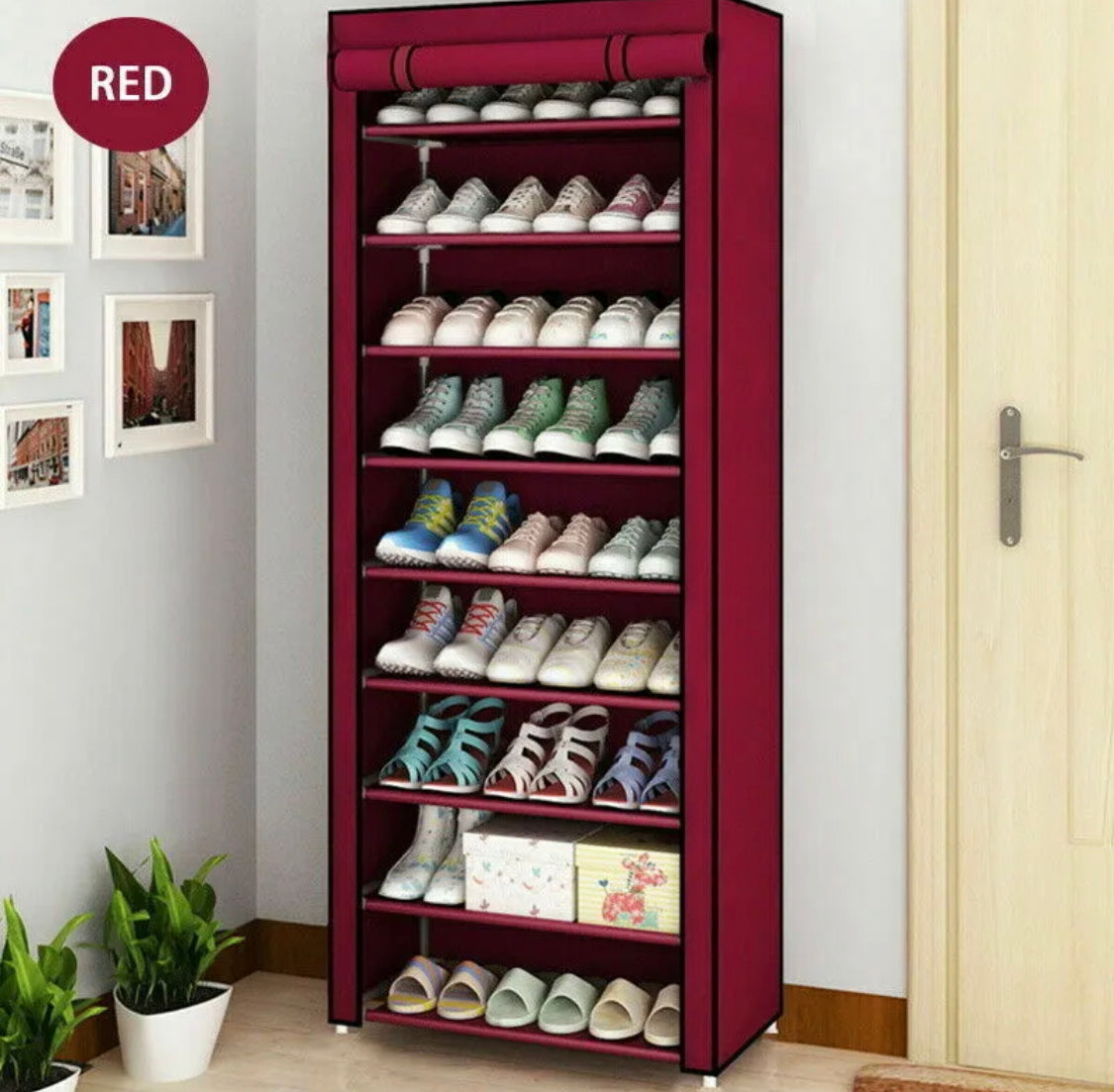 Dustproof Metal Frame Canvas Shoe Rack Cabinet – valu 2u