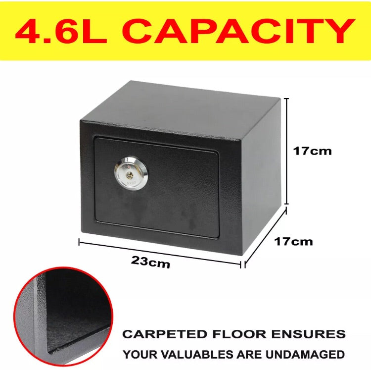 SMALL STEEL SAFE SECURITY MONEY CASH SAFETY LOCK BOX – valu 2u